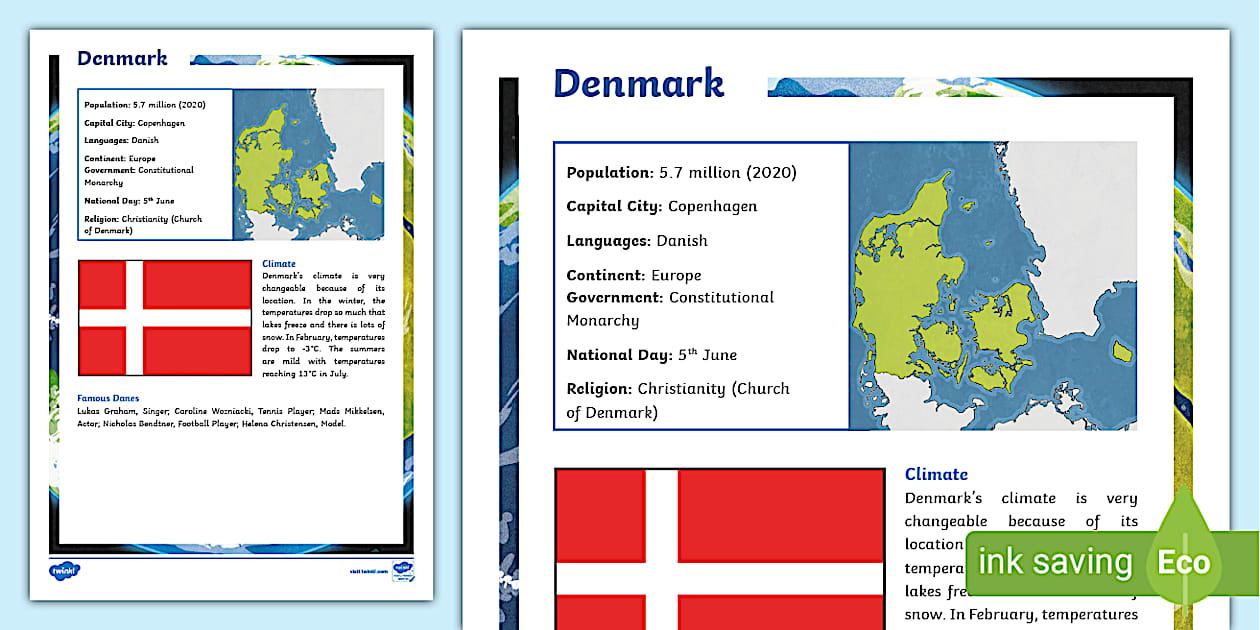 Denmark Fact File (teacher made) - Twinkl