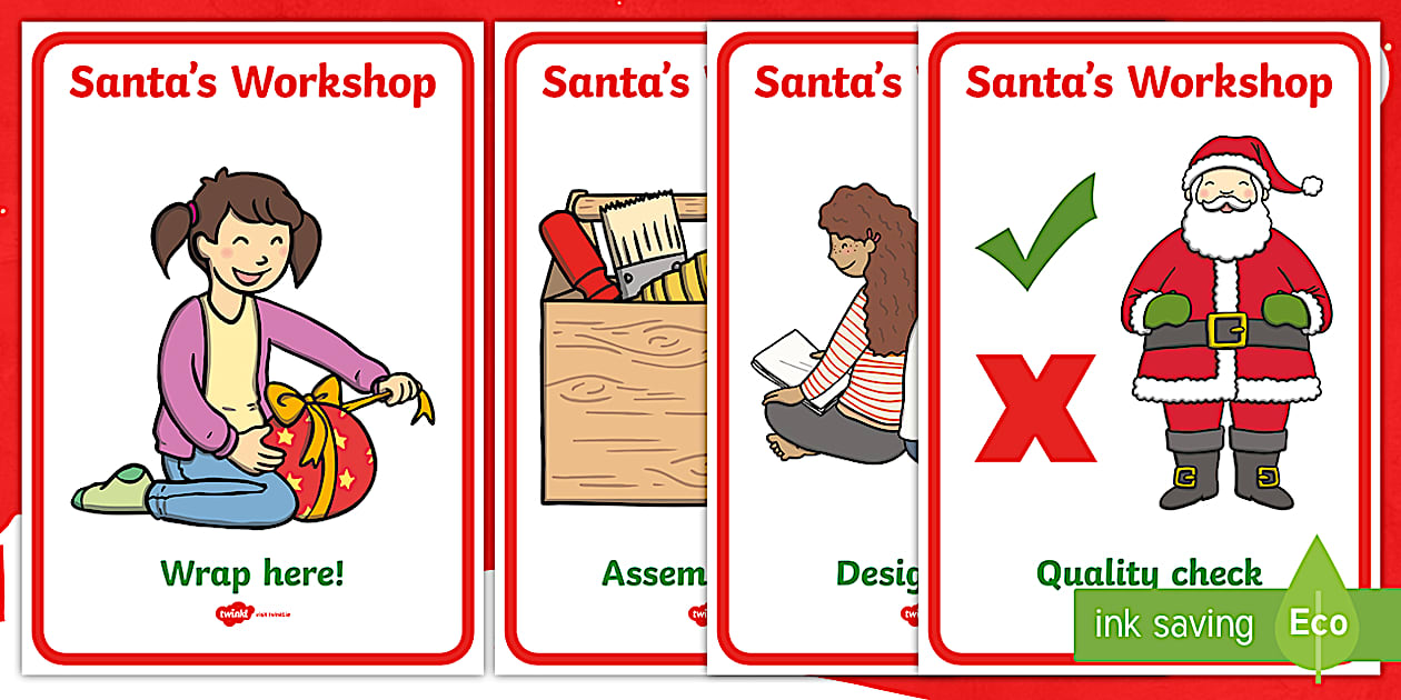 Christmas Aistear Role Play Display Posters - Twinkl