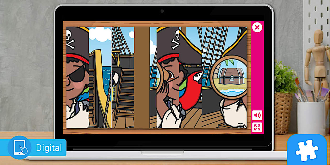 Fun Pirates Interactive Puzzle Strips Picture Sequencing Game