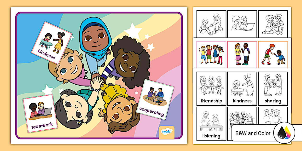 Early Childhood All About Friendship Anchor Chart and Word Cards