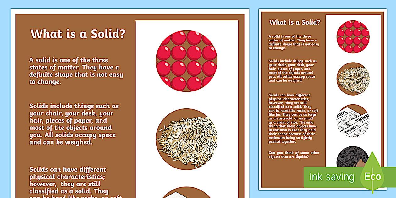 What is a Solid? Poster - Diagram of Solid Materials