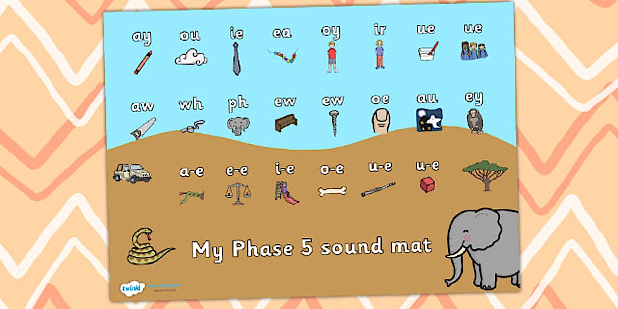 Cursive Safari Themed Phase 5 Sound Mat (professor feito)