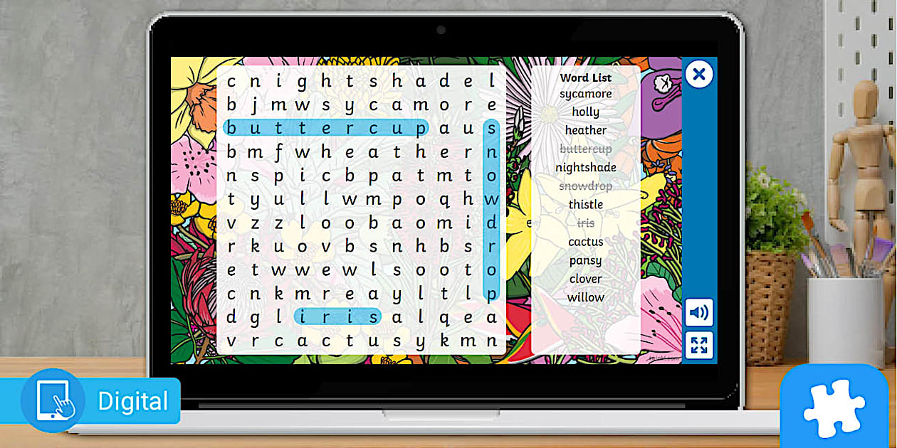 Interactive Flowers and Plants Word Search | Twinkl Go!