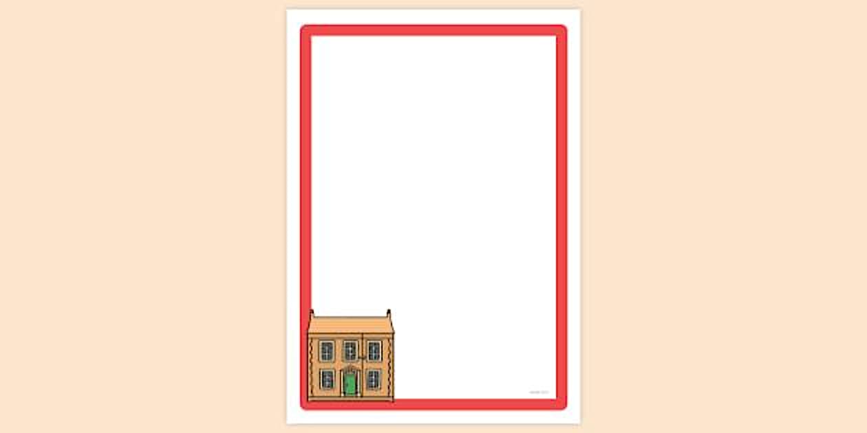 Simple Blank Dolls House Page Border | Page Borders | Twinkl