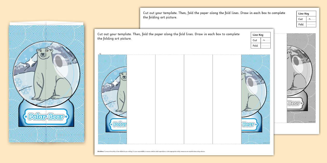 Polar Bear Folding Art Template