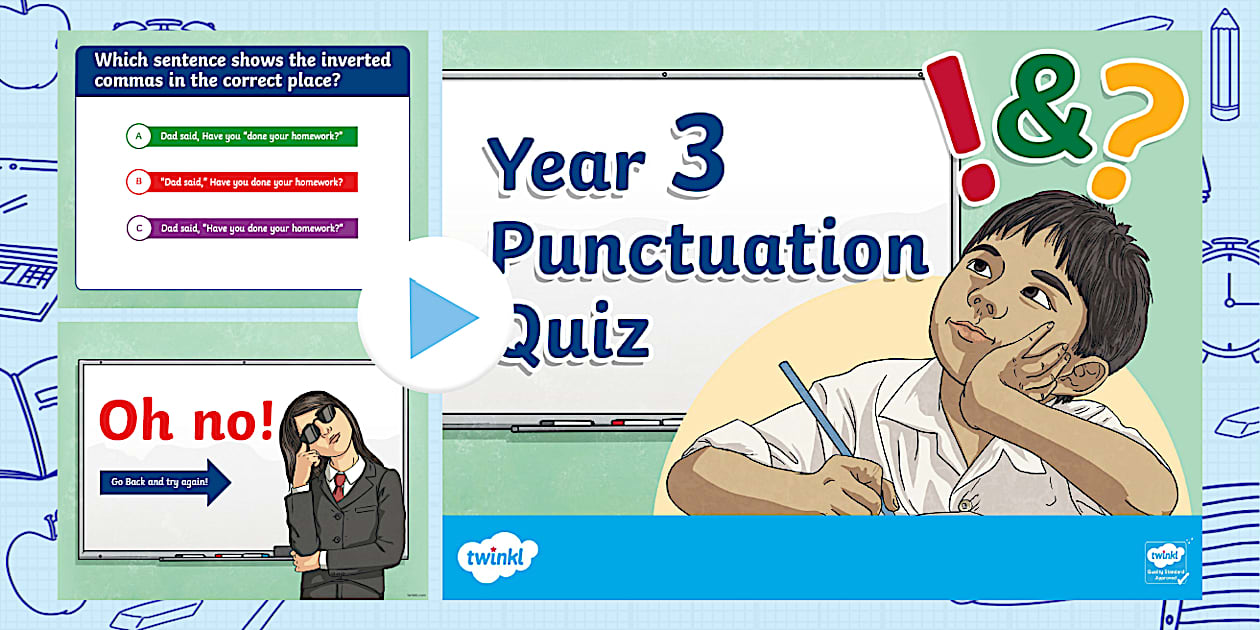 SPaG Quiz | Downloadable Year 3 Punctuation PowerPoint