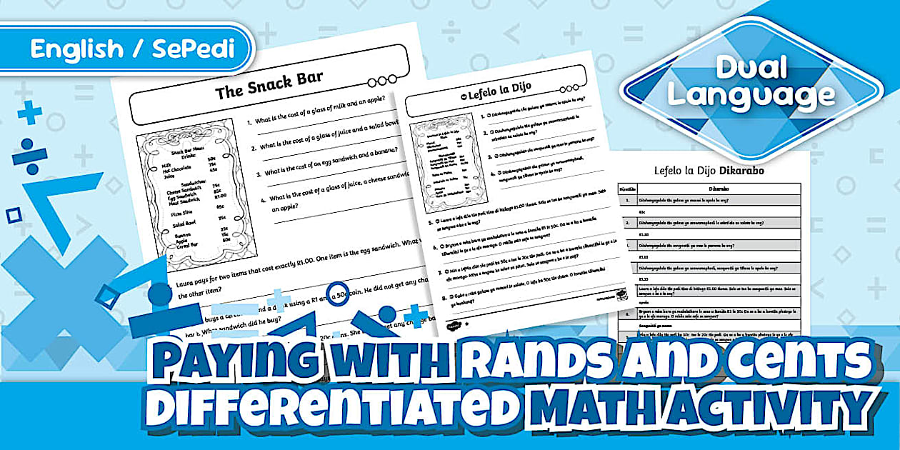 Grade 4 Maths Paying with Rands and Cents Sepedi/English
