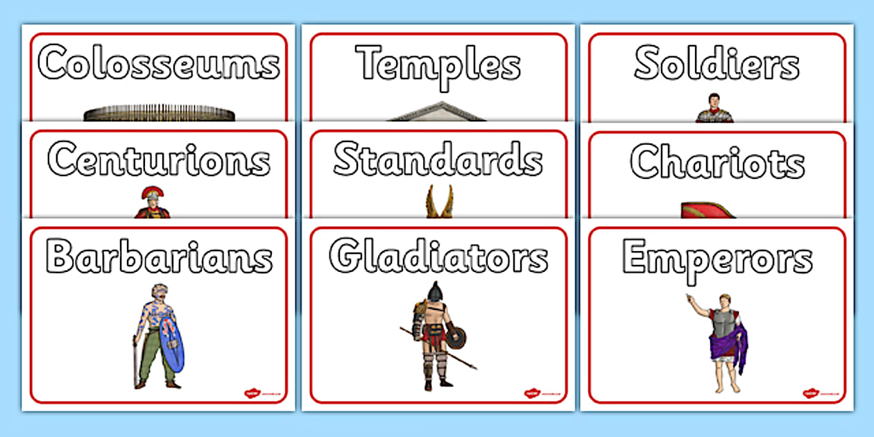 Roman Table Group Signs One-Sided (teacher made) - Twinkl