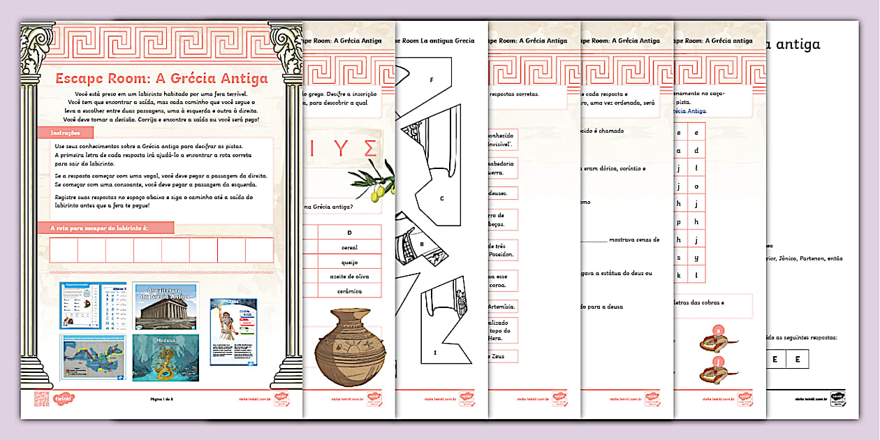 Escape room: A Grécia antiga (Teacher-Made) - Twinkl