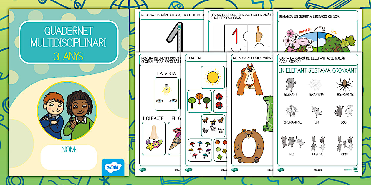 Quadernet multidisciplinari: 3 anys I3 - Català - Twinkl