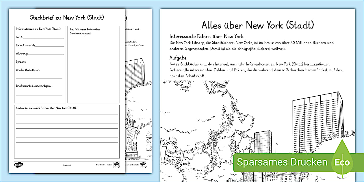 Alles über New York - Arbeitsblatt (l'insegnante ha fatto)