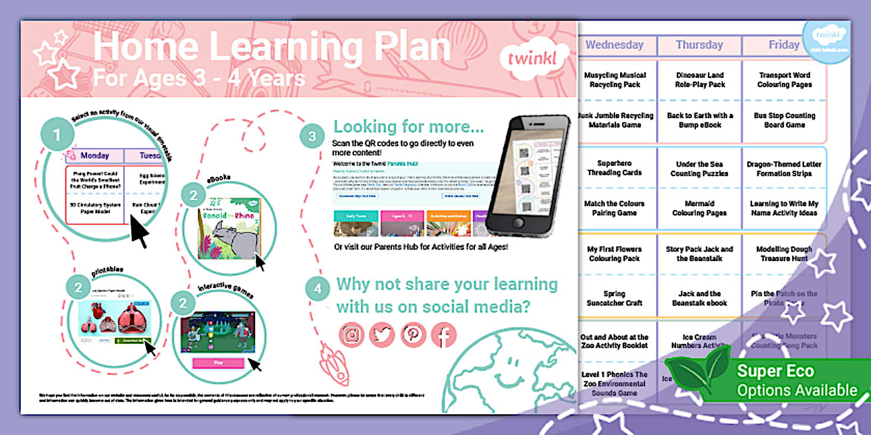 Home Learning Activities For 3-4 Year Olds | Kindergarten |Twinkl