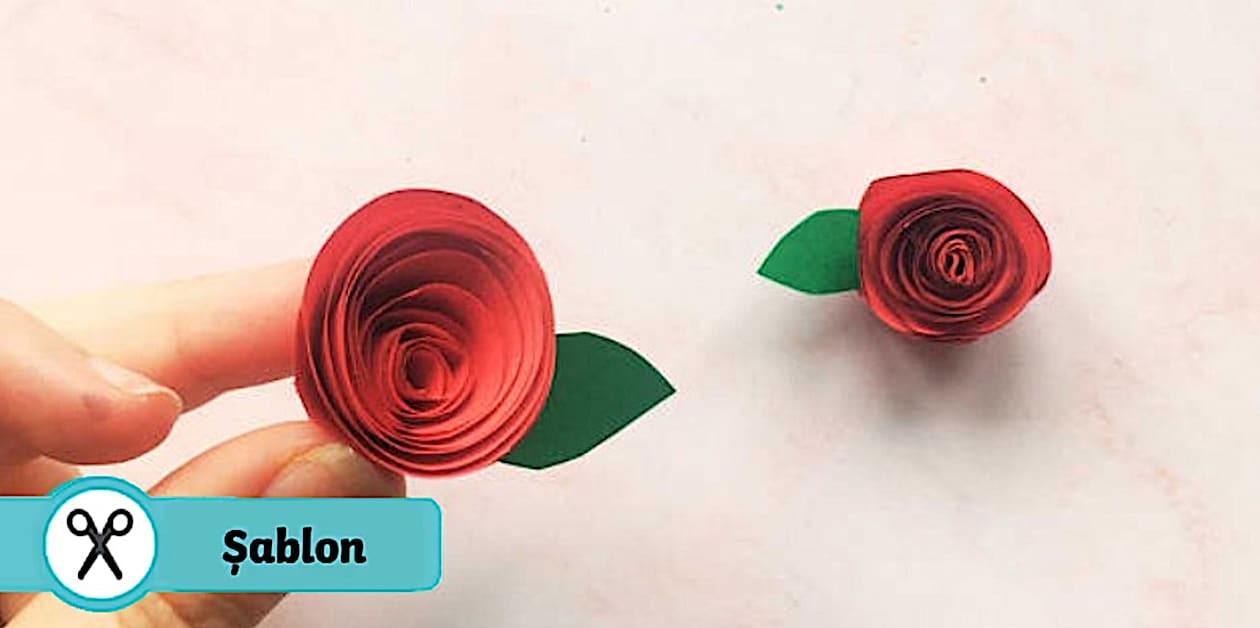 Trandafir din hârtie – Activitate practică - Twinkl