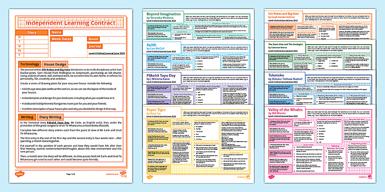 Level 4 June 2023 School Journal Contract & Reading Pack