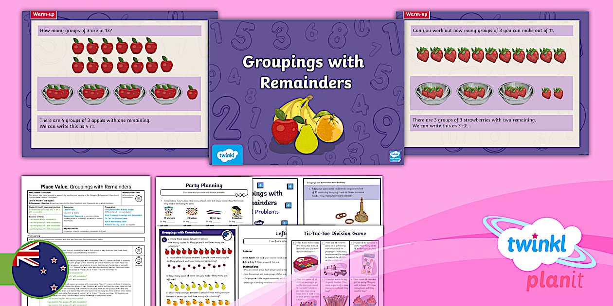 Level 3 Place Value: Groupings with Remainders Lesson 1