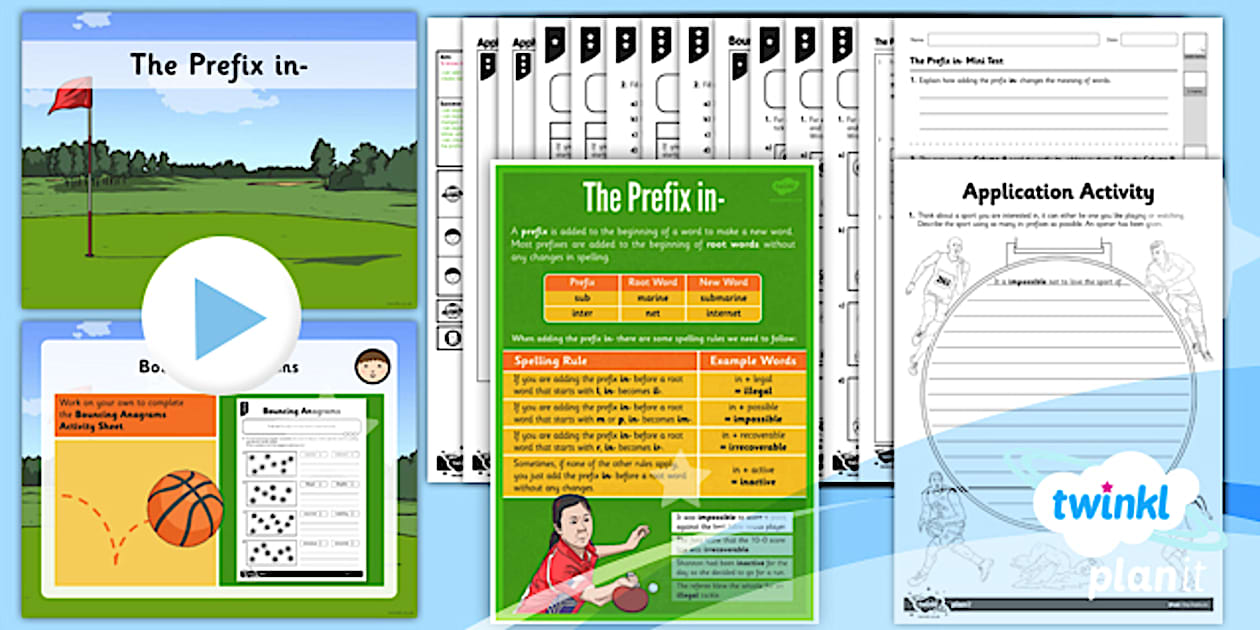 The Prefix in- Lesson Plan - Year 3 English (teacher made)