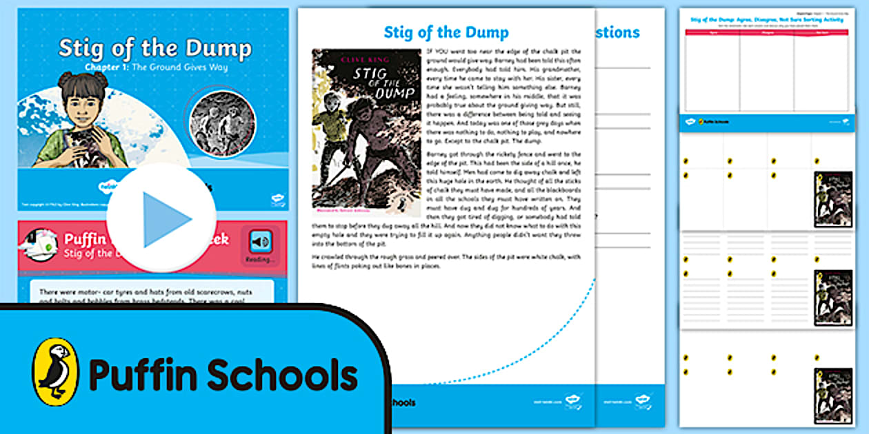FREE! - Daily Reading: Stig of the Dump - Chapter 1 Activity Pack Ages 7-11