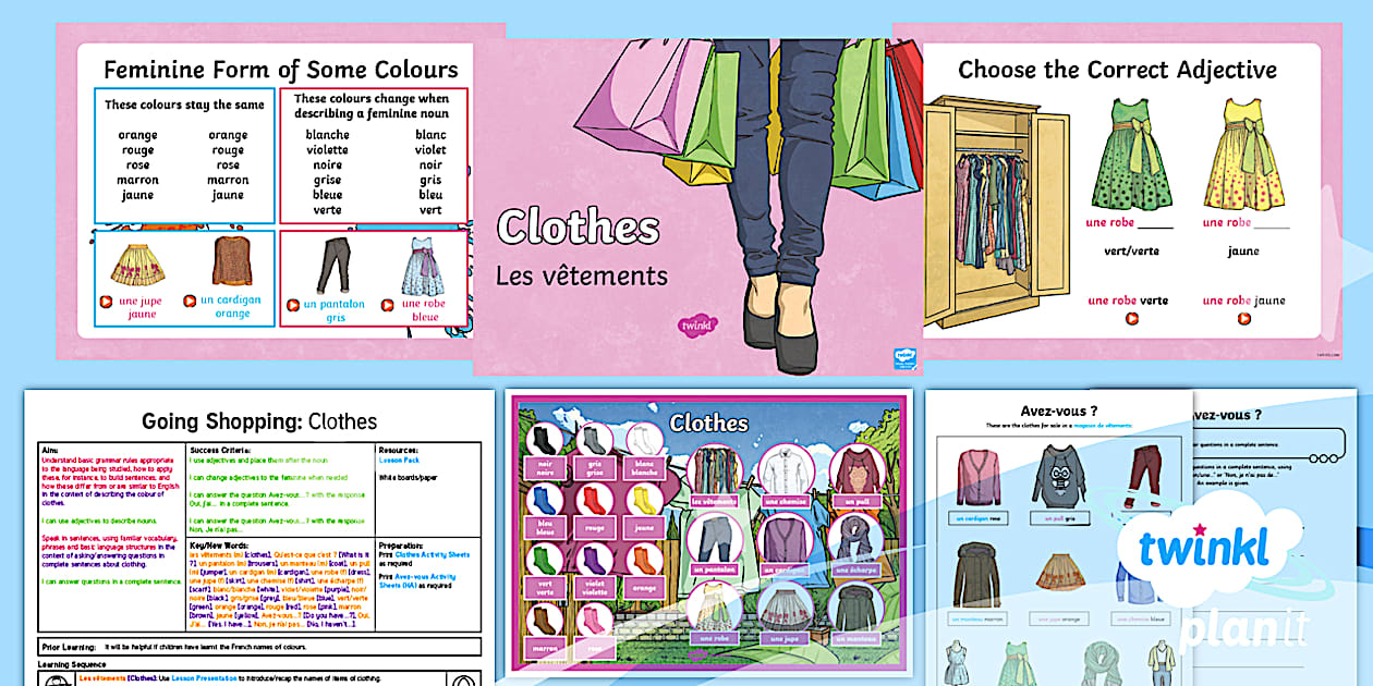 French: Going Shopping: Clothes Year 4 Lesson Pack 3