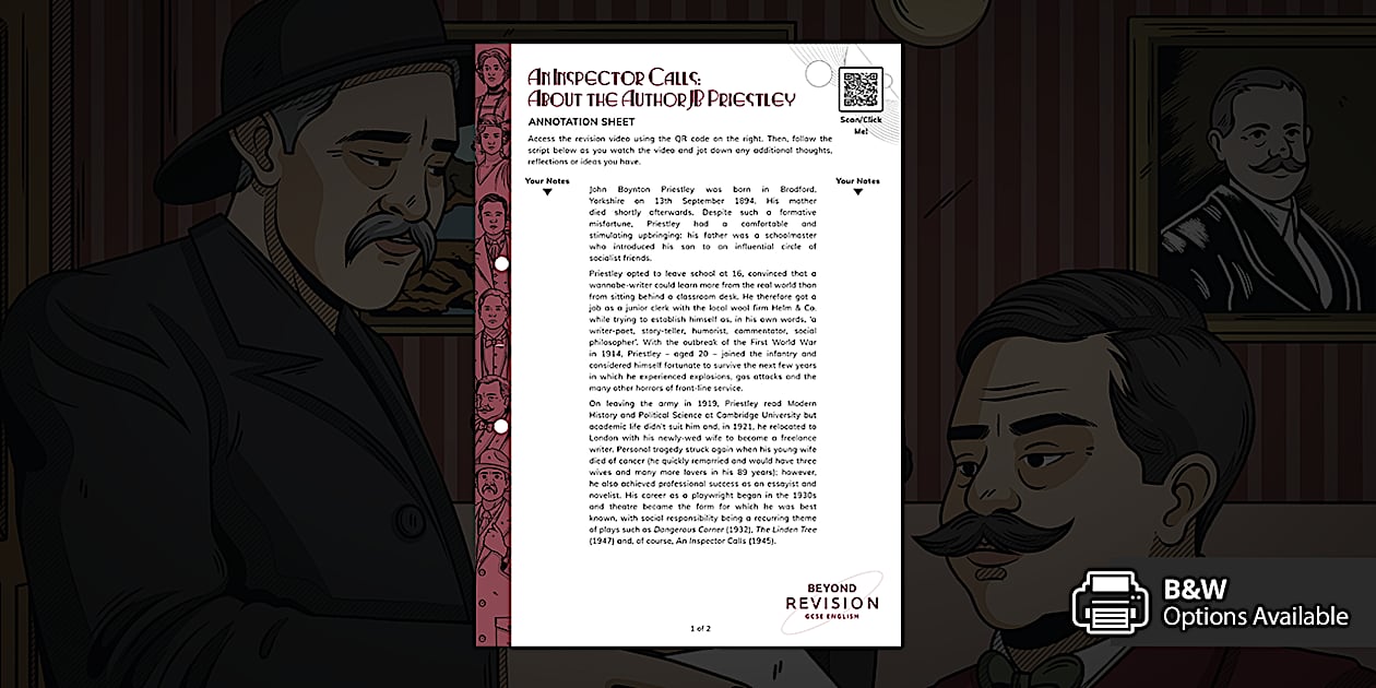 J.B. Priestley Background | An Inspector Calls | Beyond