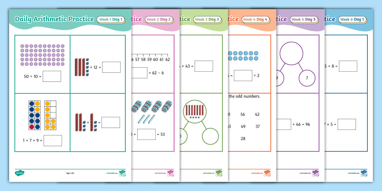 👉 Year 2 Summer 1 Daily Arithmetic Practice Pack - Twinkl