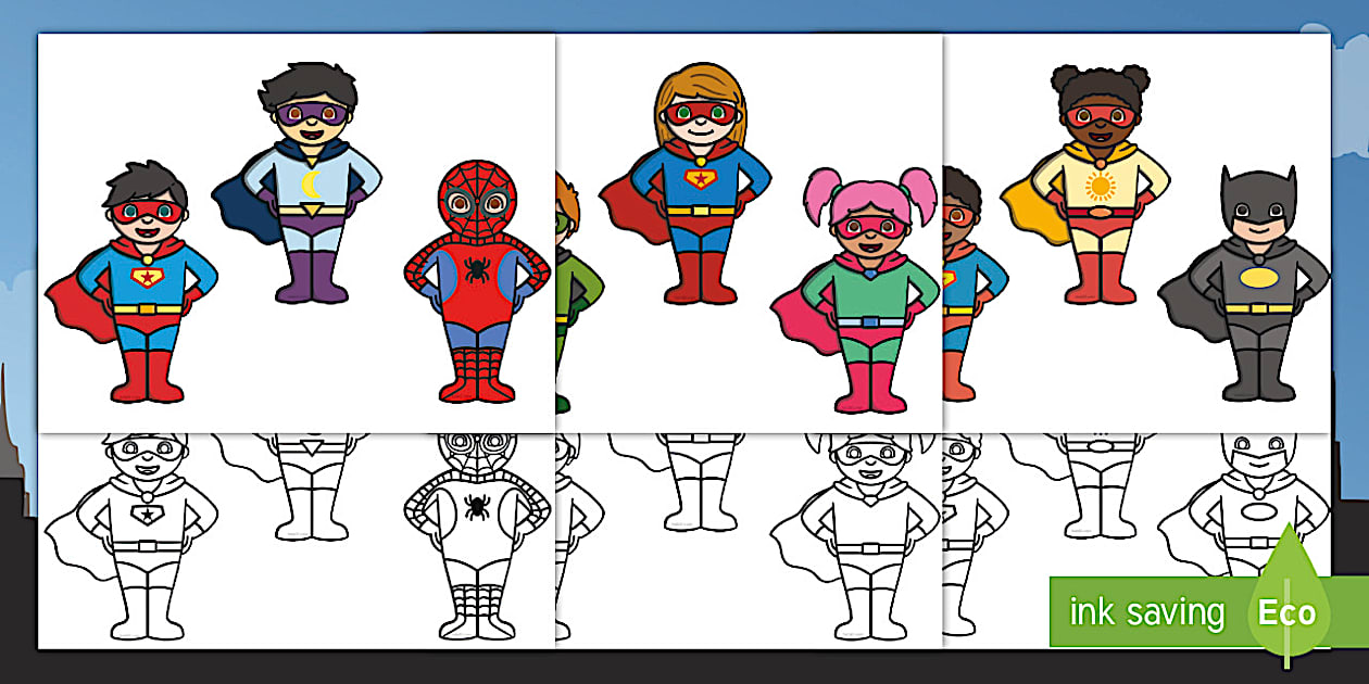 Superhero Cutouts (teacher made) - Twinkl