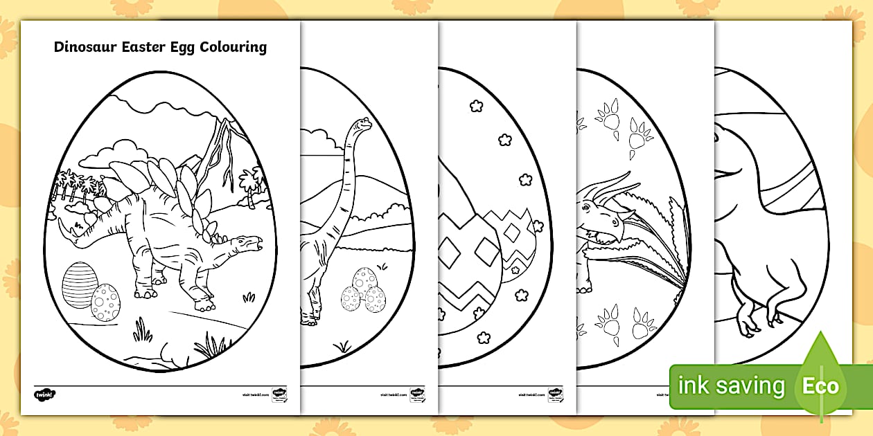 Dinosaur Easter Egg Colouring Activity (Teacher-Made)