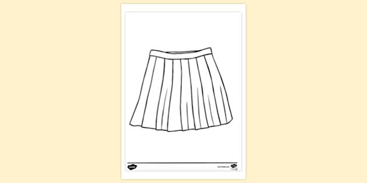 Skirt Outline Colouring Sheet | Colouring Sheets - Twinkl