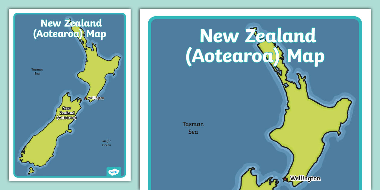 KS1 New Zealand (Aotearoa ) Display Map (teacher made)