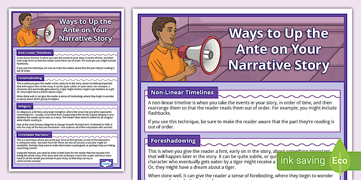 Year 7-8 Ways To Up the Ante On Your Narrative Poster