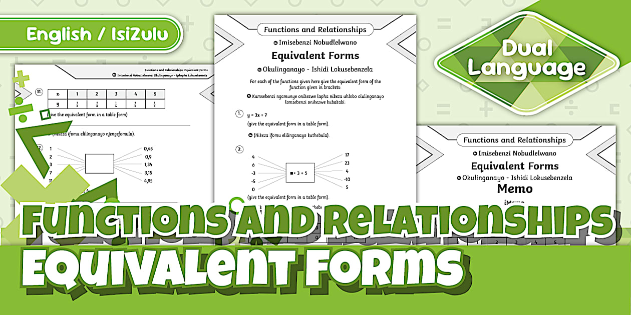 Functions and Relationships: Equivalent Forms – Grade 7 Maths