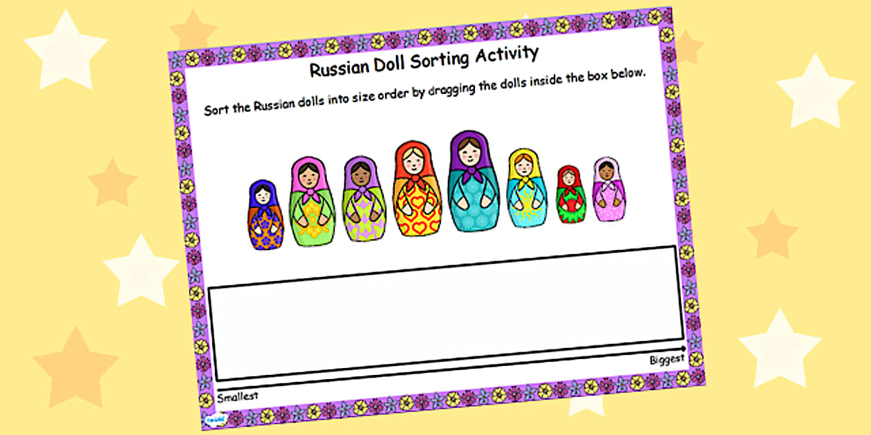Russian Doll Size Ordering Activity for IWB (teacher made)