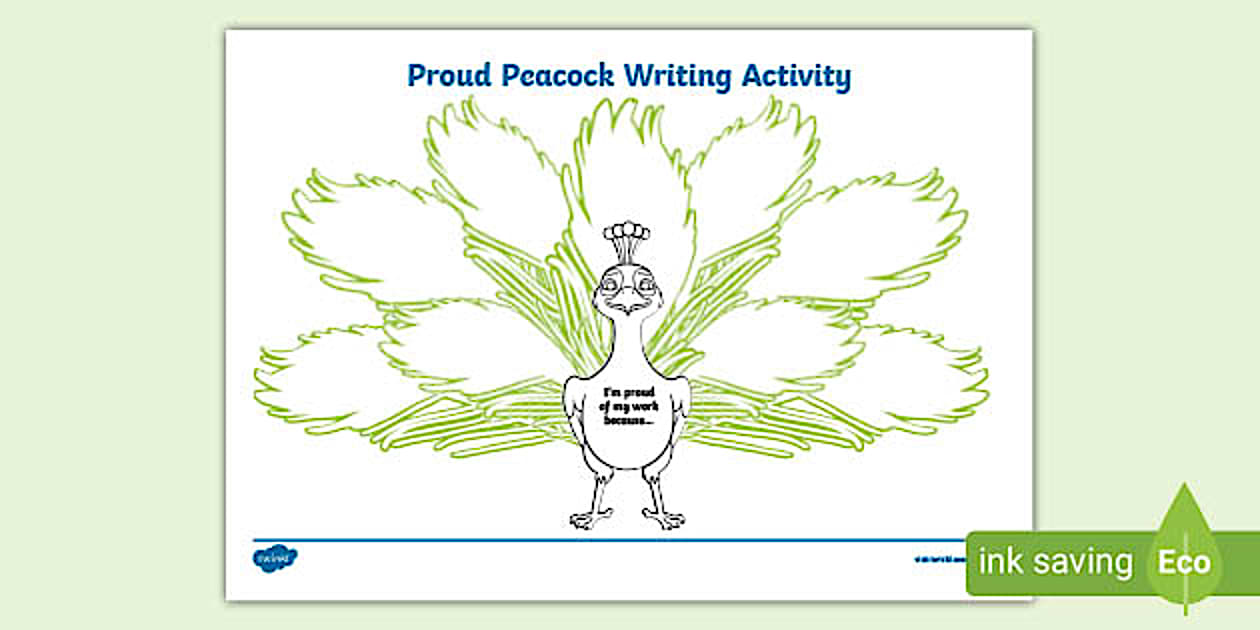 Proud Peacock Writing Activity (teacher made) - Twinkl