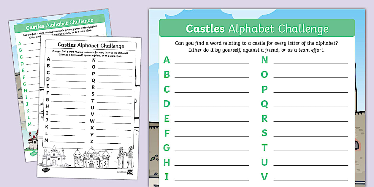 Castles Alphabet Challenge (teacher made) - Twinkl