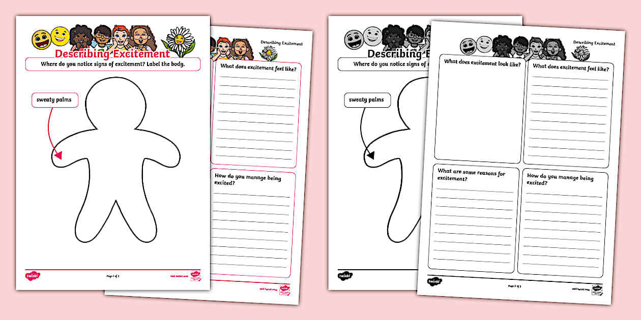 Describing Excitement Activity Sheet - emotions