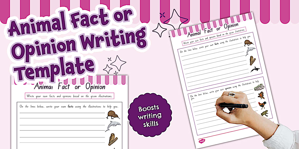 Animal Fact or Opinion Writing Template