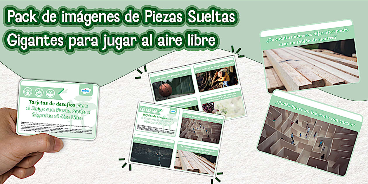 Twinkl Play: Tarjetas de desafíos con Piezas Sueltas Gigantes para jugar al