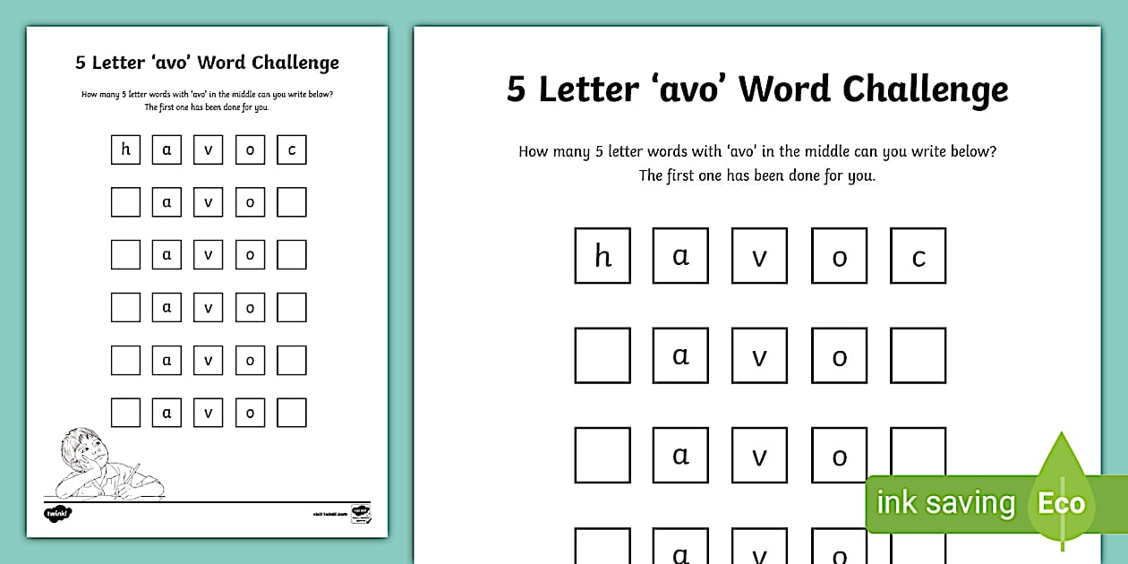 5 Letter 'avo' Word Challenge