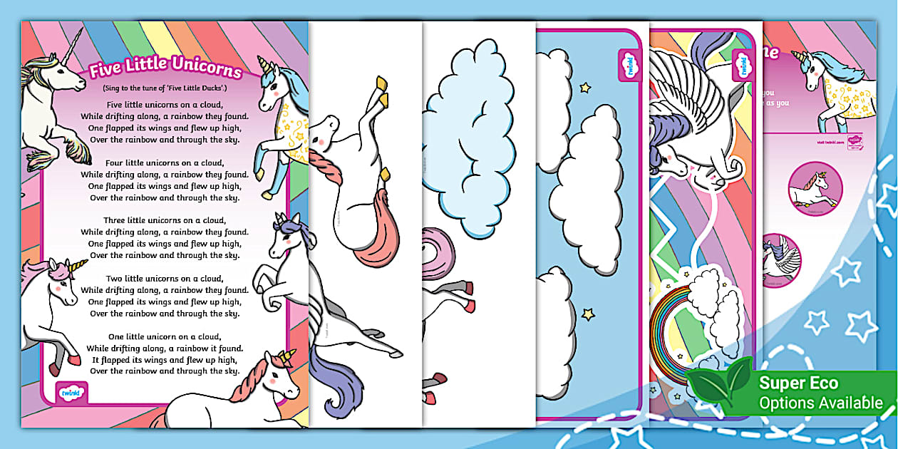 Five Little Unicorns Counting Song Pack | Kindergarten Maths Songs