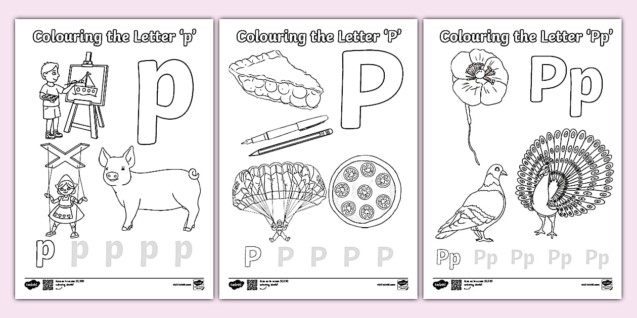 QLD Letter P Colouring Pages (Hecho por educadores) - Twinkl