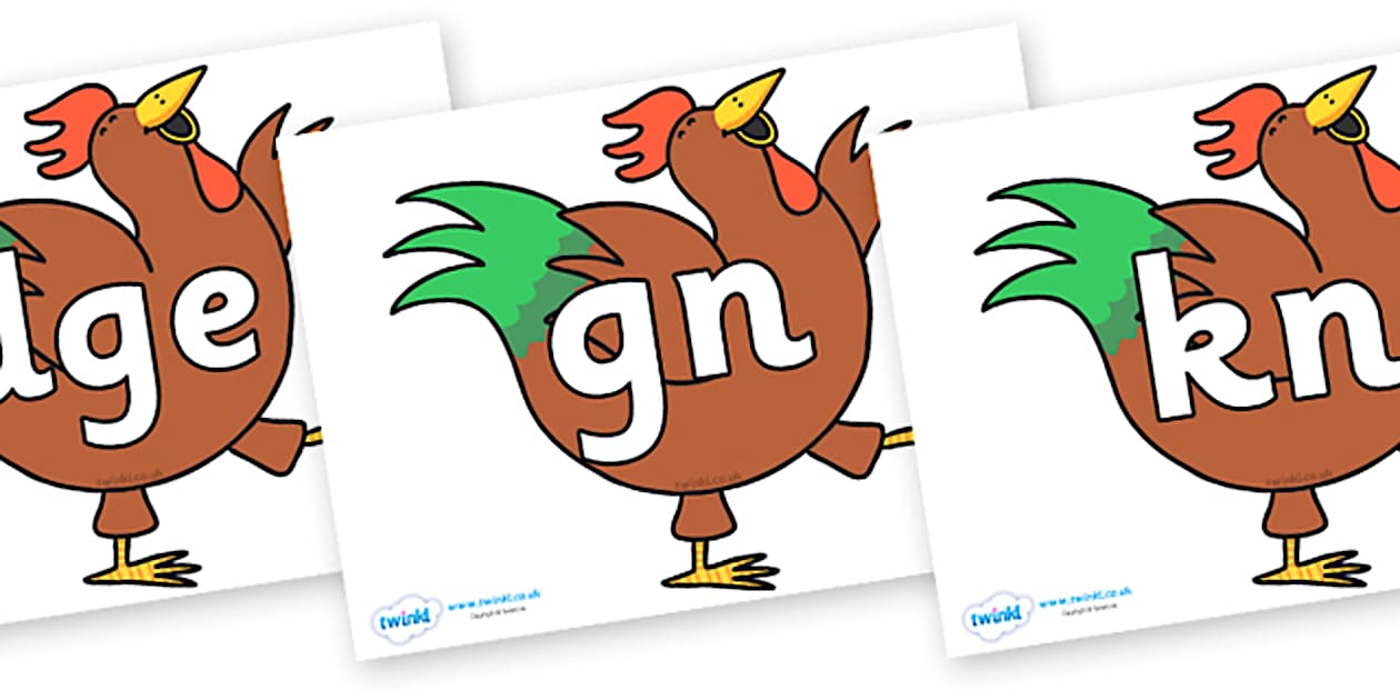 Silent Letters on Hullabaloo Rooster to Support Teaching on Farmyard