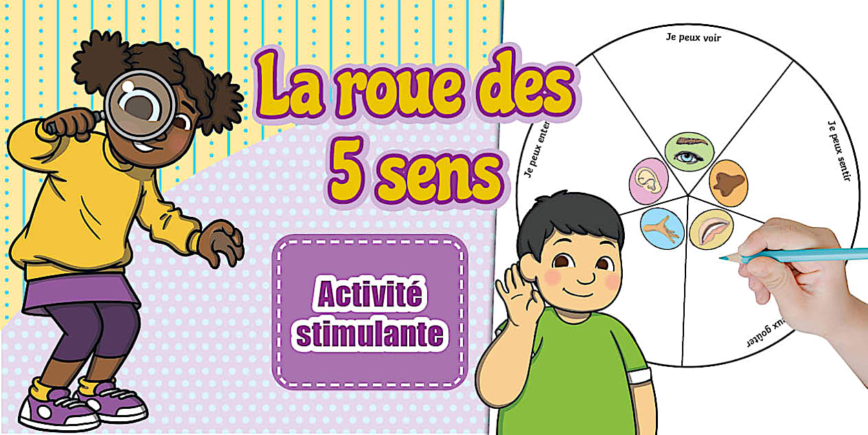 Fiche d'activité : La roue des 5 sens - Twinkl