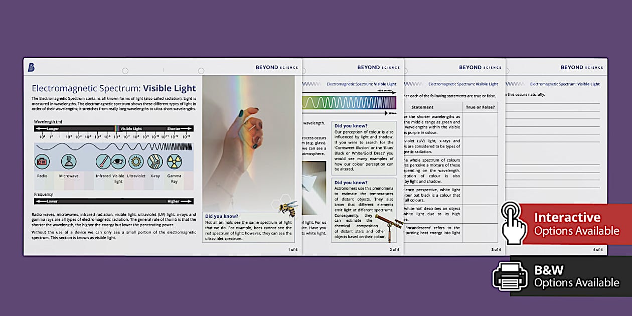 Electromagnetic Spectrum Worksheet (teacher made) - Twinkl