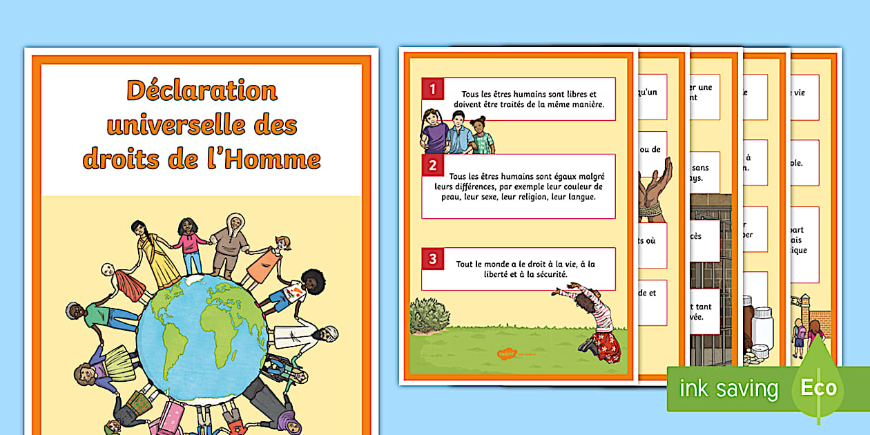 Affiche de la Déclaration universelle des droits de l'Homme