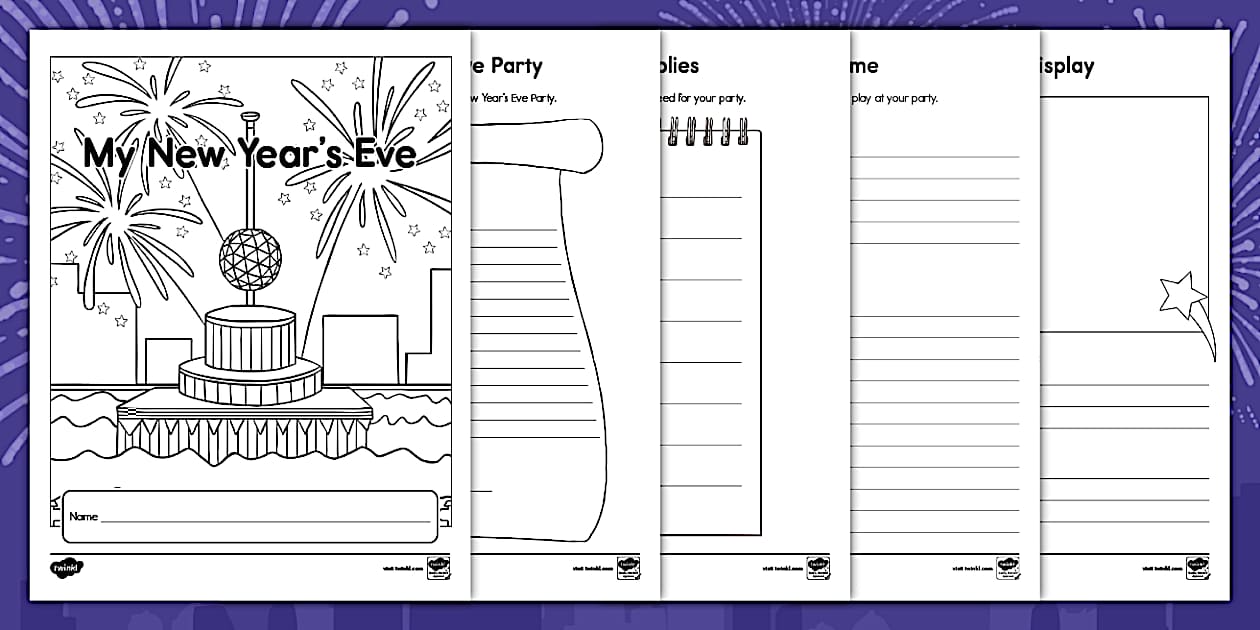 New Year's Eve Activity Booklet for K-2nd Grade