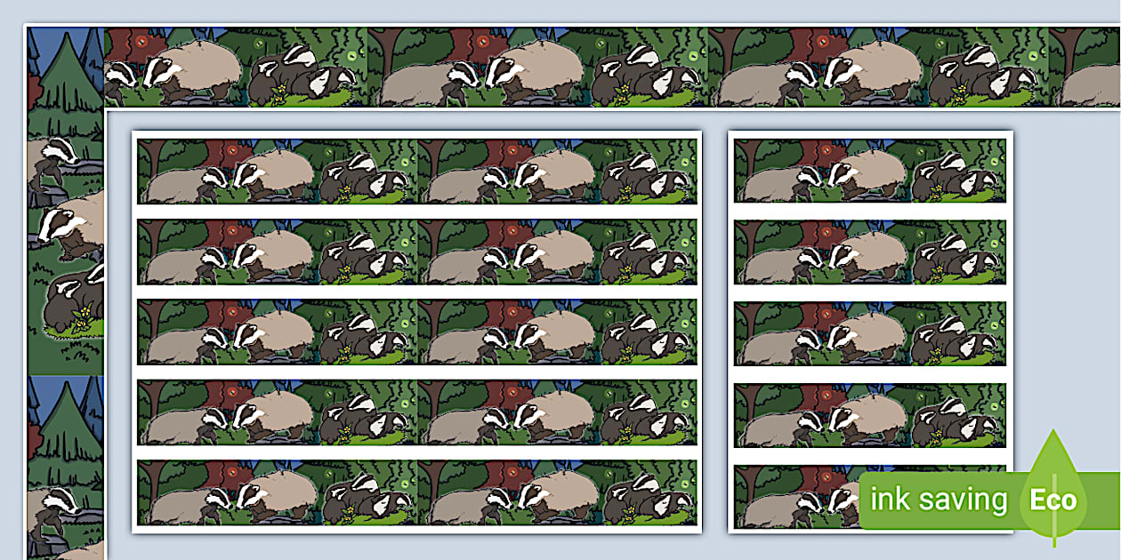 Badger Display Borders - Writing (teacher made) - Twinkl