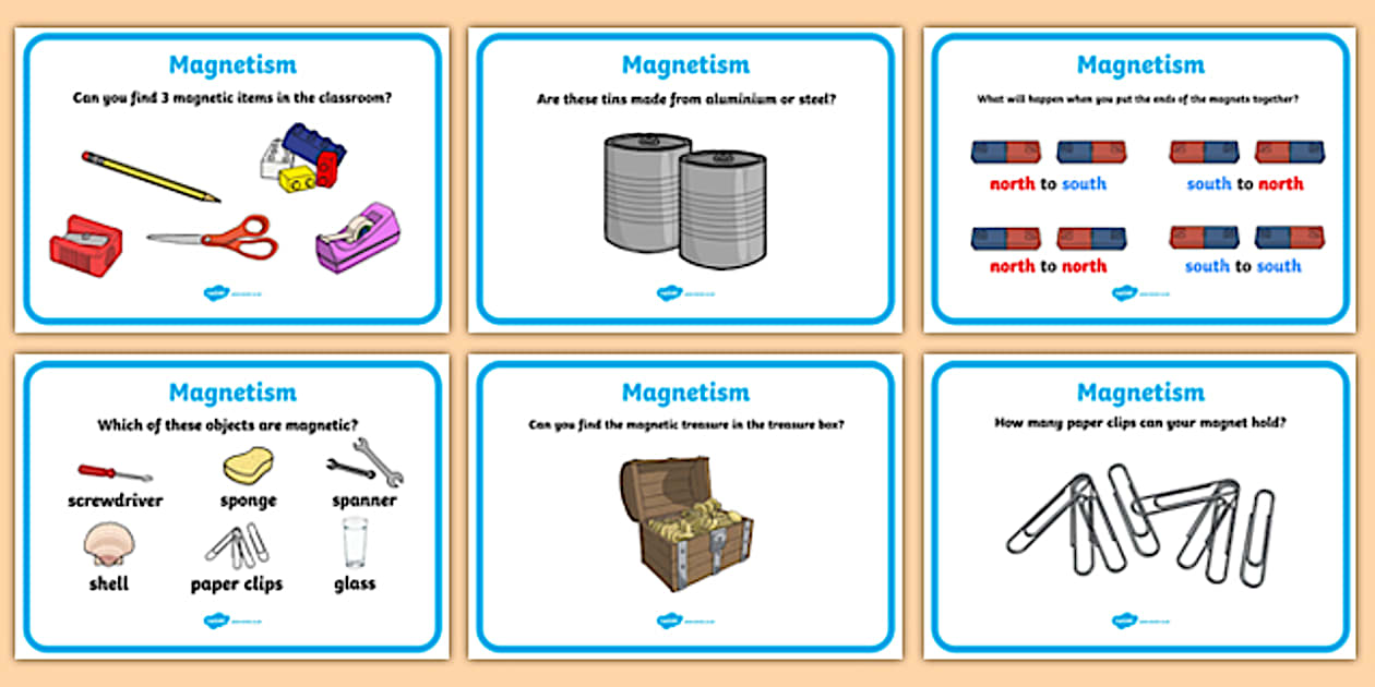 Magnetism Challenge Cards (teacher made) - Twinkl