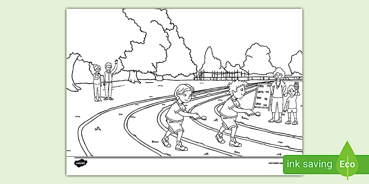Egg and Spoon Race Colouring (Hecho por educadores) - Twinkl