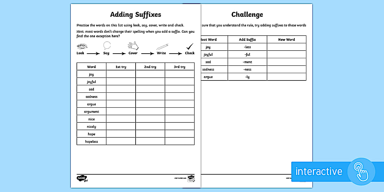 Spelling: Adding Suffixes (Ages 6 - 7) (teacher made)