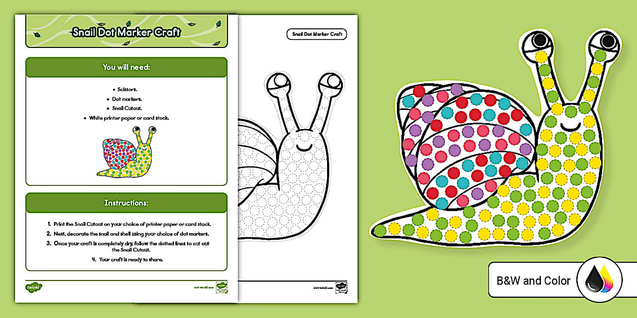 Early Childhood Snail Dot Marker Craft (teacher made)