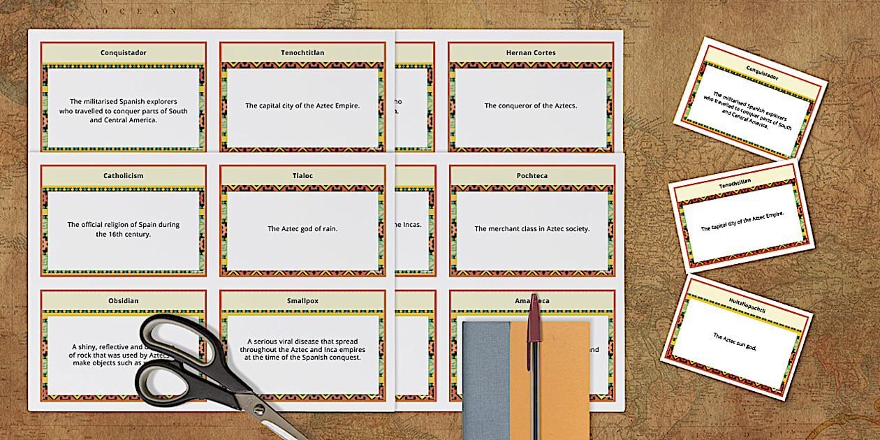 The Spanish Conquest of the Americas: Definition Cards